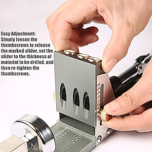 HOWOD Pocket Hole Jig Kit, Professional and Upgraded All-Metal Pocket Screw Jig. (Metal)