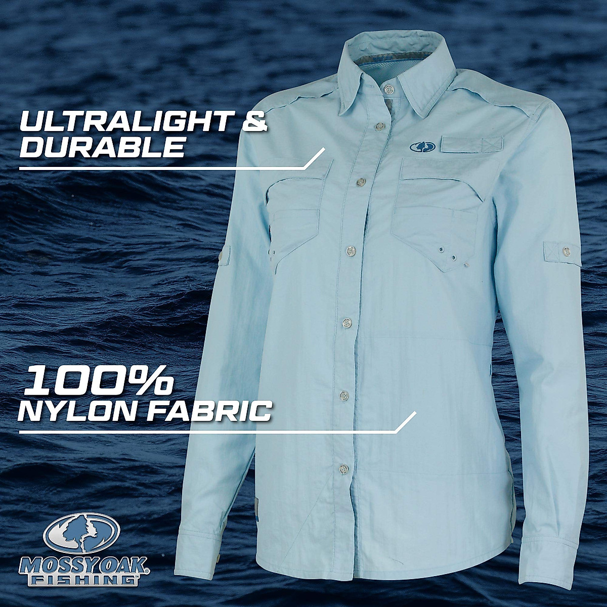 Mossy Oak Long Sleeve Fishing Shirts for Women, Button Down Fishing Shirt