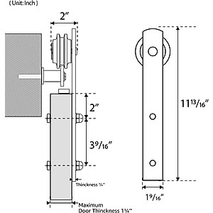 SMARTSTANDARD 6.6FT Barn Door Hardware kit, Barn Door Track, Sliding Door Hardware kit, Smoothly and Quietly -Heavy Duty Sturdy -Easy to install, Fit 36"-40" Wide Panel (I Shape Hanger)