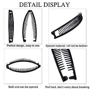 Banana Hair Clips for Women Banana Clip for Thin Hair Classic Clincher Combs Large Double Comb Fishtail Hair Clip Banana Ponytail Holder Clip for Women