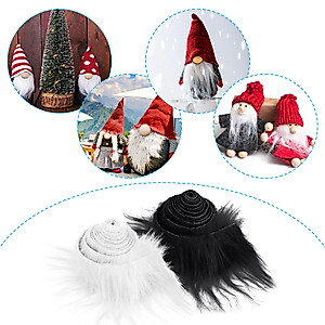 Lusofie 2Pcs Faux Fur Fabric Precut Strips 2x60inch Fur Fluffy Fuzzy Craft Fur for Gnomes Beard Santa Claus Hair Dwarf Cosplay Costume DIY Christmas Decoration (White&Black)