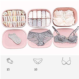 Czlsd Covered Underwear Storage Box Three-Piece Thickened Grid Panties Socks Storage Box Plastic Wardrobe Bra Finishing Box (Color : White)