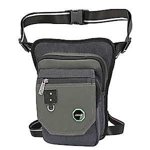 Thigh Bag, Larswon Leg Pouch Bag Thigh Pack Bag Tactical Waist Bag Motorcycle Bag (Dark Gray)