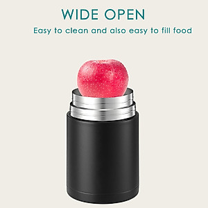 lazycozy® Thermos Food Containers for Hot Food, 27 oz, Soup Thermos with Foldable Spoon, Stainless Steel Vacuum Insulated Food Jar, Leak-Proof, with Carry Bag, Keep Hot/Cold for 12 Hours