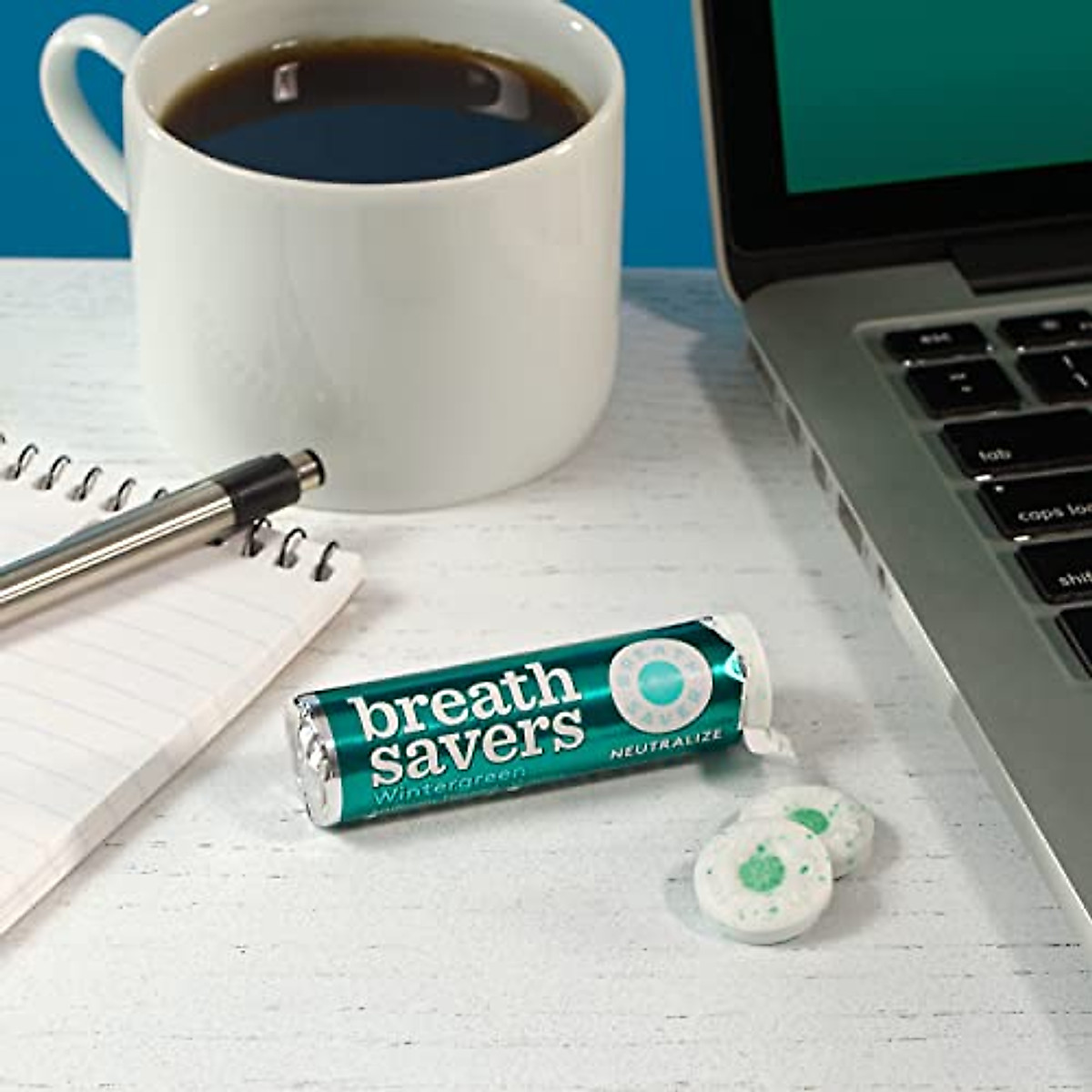 BREATH SAVERS Wintergreen Sugar Free Breath Mints Rolls, 0.75 oz (24 Count)