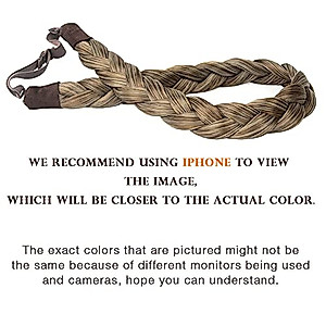 DIGUAN Synthetic Hair Braided Headband Classic Chunky Wide Plaited Braids Elastic Stretch Hairpiece Women Girl Beauty accessory, 55g aHairBeauty (#Caramel Blonde)