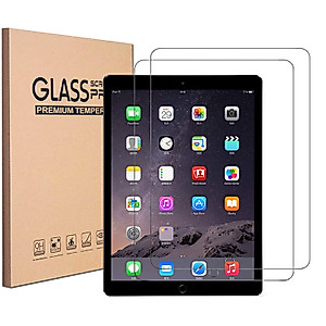 KIQ 2 Pack Screen Protector for iPad (9.7 Inch, 6th/5th Generation 2018/2017 Model),iPad Air 1,iPad Air 2,iPad Pro 9.7 Inch, Tempered Glass Film Guard, Case Friendly