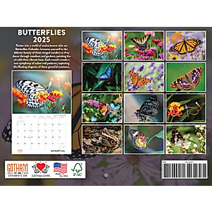 Butterfly Calendar 2025 Monthly Wall Calender 12 Month | American Made In The USA