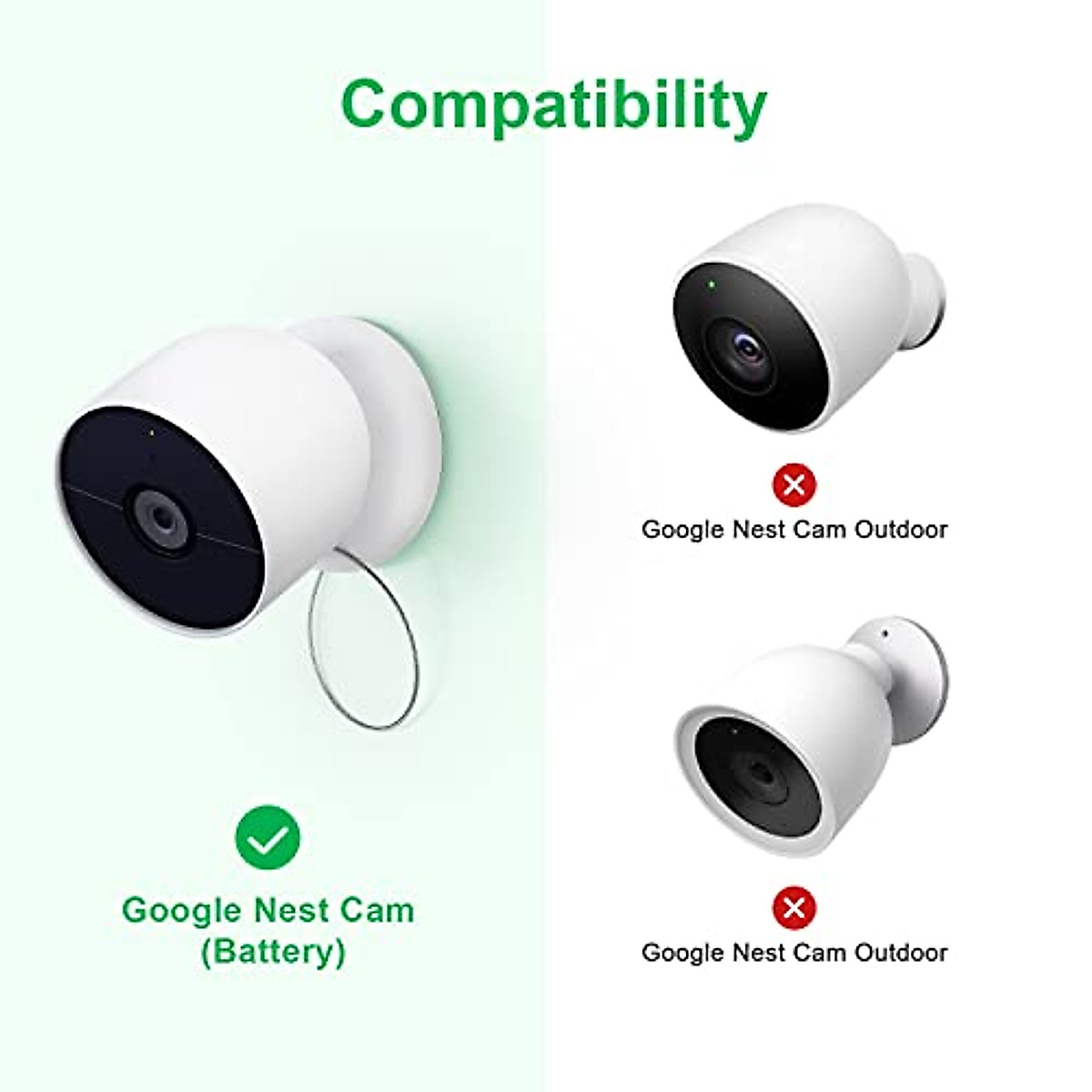 Ayotu Anti-Theft and Anti-Drop Security Chain for Google Nest Cam (Battery), Security Cable with Anti-Theft Screws (Camera NOT Included), 2 Pack