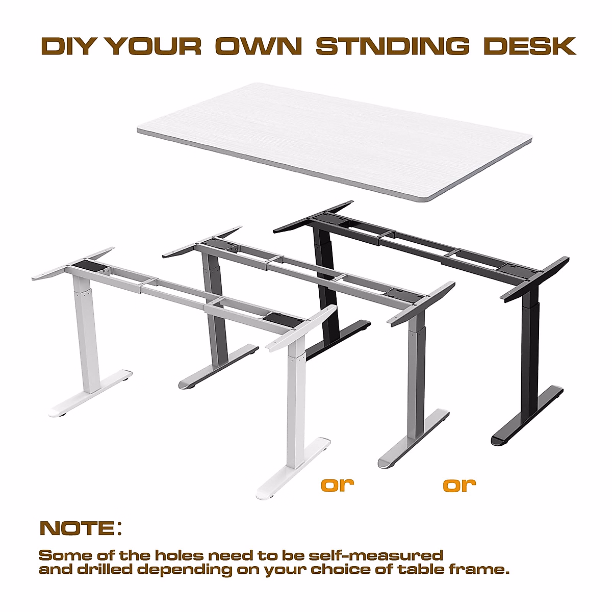 AIMEZO 48 x 28 inch Table Top Solid One-Piece Deep Wood Grain Desktop Universal for Standing Desk Frame Wood Desk Top Only