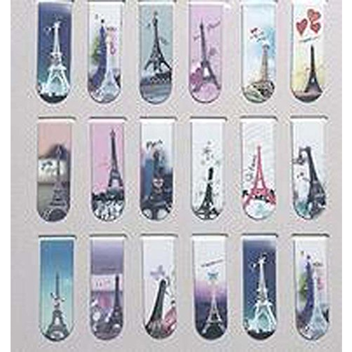 18Pcs Lovely Eiffel Tower Magnet Bookmarks Office Paper Clips Book Signs