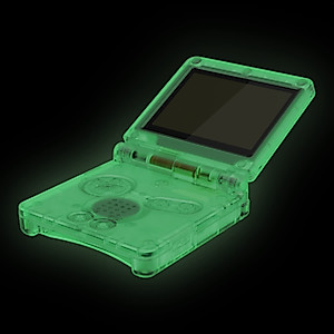 IPS Ready Upgraded eXtremeRate Glow in Dark - Green Custom Replacement Housing Shell for Gameboy Advance SP GBA SP – Compatible with Both IPS & Standard LCD – Console & Screen NOT Included