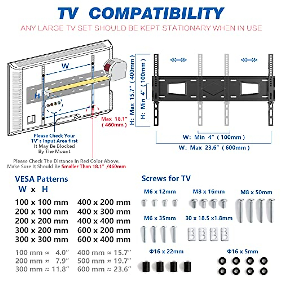 Rfiver Universal Swivel TV Stand Table Top TV Stand Base for 40 to 86 Inch Flat Screen TVs, Height Adjustable Mount, Center TV Stand Replacement with Tempered Glass Base