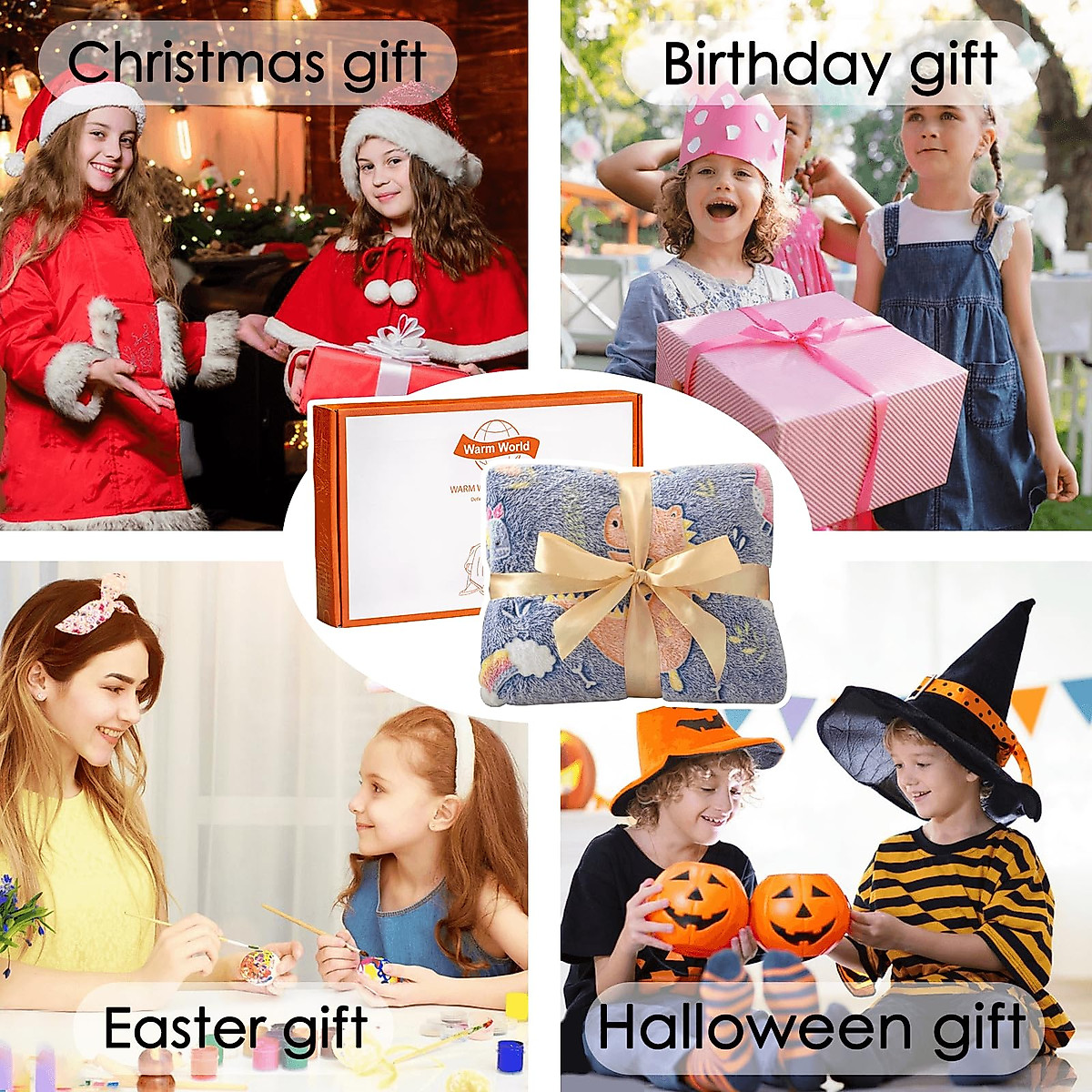 Glow in The Dark Dinosaur Blanket for Boys and Girls Funny Gift,Kids Blanket 50×60 in Super Soft Fluffy,Throw Blanket Warm Cozy Also Suitable Toddler