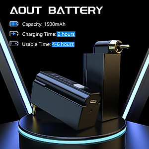 Wireless Tattoo Gun,Solong Rotary Wireless Tattoo Machine with 20Pcs Tattoo Cartridge Needles 1500mAH Tattoo Gun Wireless for Tattoo Artists and Tattoo Beginners with Portable Carry Case