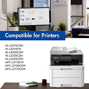 TN223 BK/C/M/Y MFC-L3770CDW Toner 4Pack: Compatible Toner Cartridge Replacement for Brother TN-223 TN 223 TN227 Work with HL-L3270CDW HL-L3210CW HL-L3290CDW MFC-L3710CW MFC-L3750CDW Printer
