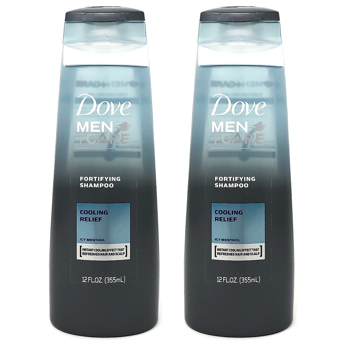 Dove Men + Care Fortifying Shampoo, Cooling Relief Icy Menthol, 12 Ounces (Pack of 2)