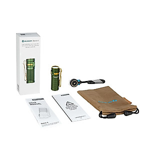 OLIGHT Baton4 Rechargeable EDC Flashlight, LED Pocket Flashlight 1300 Lumens with Magnetic Charging Cable, Small Powerful Bright Flashlight IPX8 Waterproof for Home, Camping and Emergencies (OD Green)