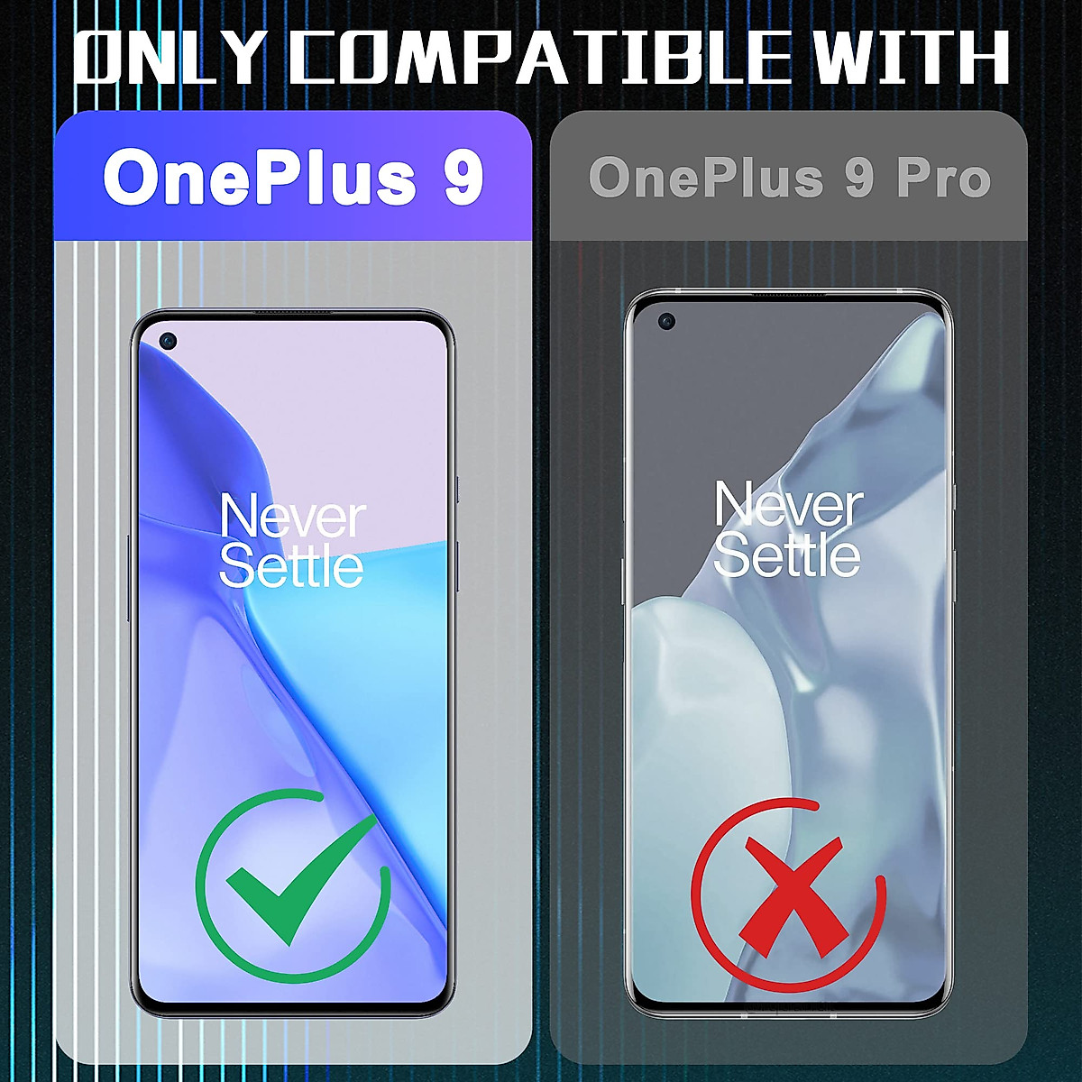 Orzero (2+2) Compatible for OnePlus 9, 2 Pack Tempered Glass Screen Protector + 2 Pack Glass Compound Acrylic Camera Lens Protector Anti-Scratch High Definition