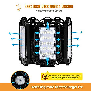 Bikuer Donzake 100W LED Garage Lights,2 Pack 8000Lumens CRI 80 6000K Adjustable Trilights Garage Ceiling Light , LED Shop Light for Garage , Workshop