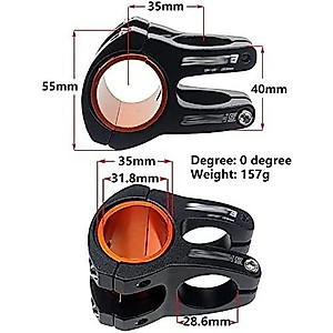 ZECHAO Mountain Road Bike Stem 35mm,Bike Stem Ultralight Stem 31.8/35mm Handlebar Stem Bike Riser Mountain AM XC DH Stem Bike Part Bike Stem (Color : Black, Size : 31.8/35mm)