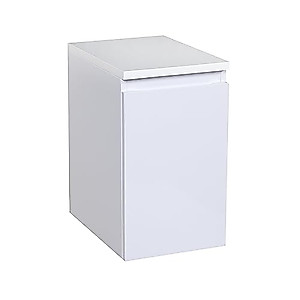 Modern Wall-Mounted Bathroom Vanity with Washbasin | Niagara White High Gloss Collection with Side Vanity Cabinet | Non-Toxic Fire-Resistant MDF-44 (32+12)-Omega Collection 24"