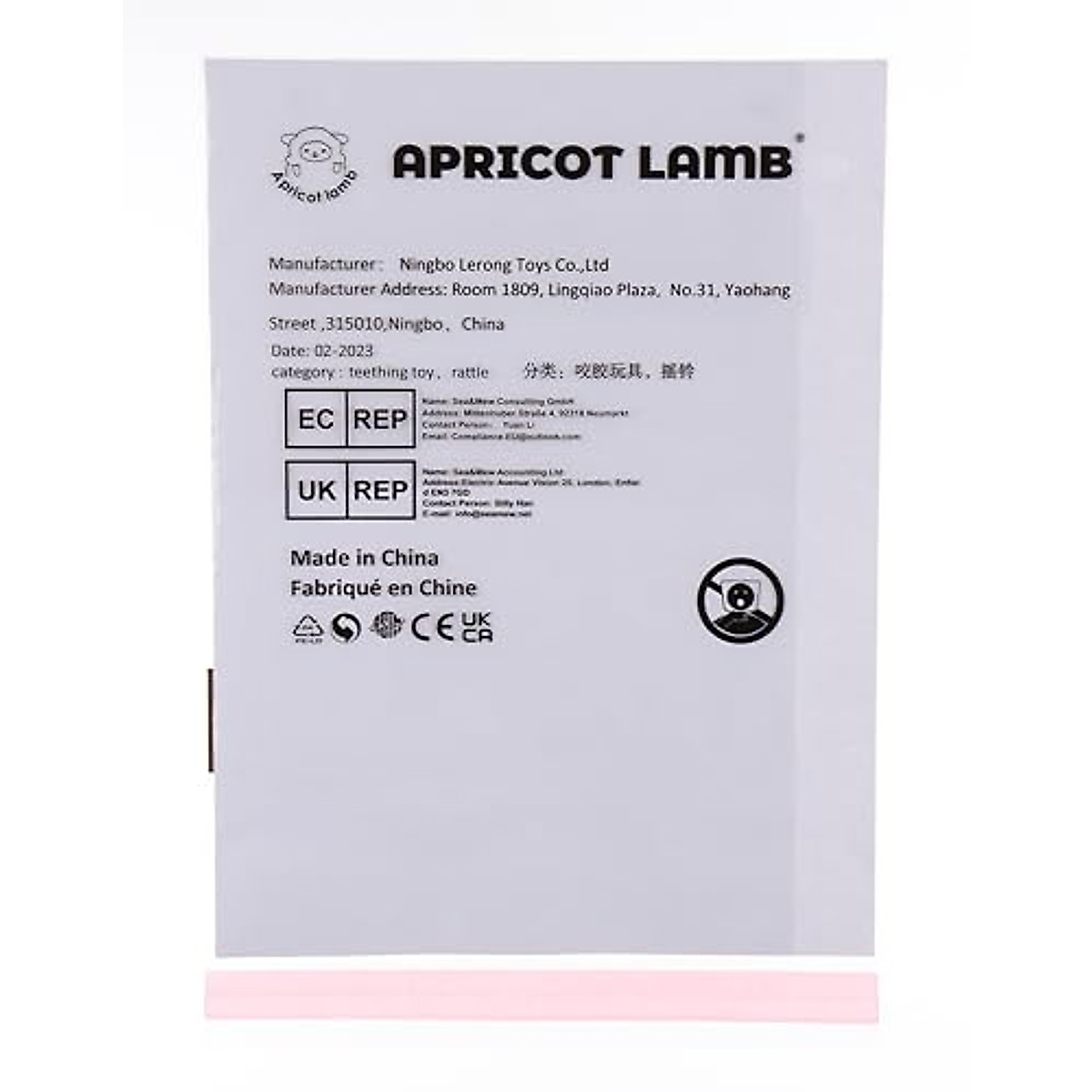 Apricot Lamb Baby Lovey Penguin Soft Rattle Toy, Plush Stuffed Animal for Newborn Soft Over 0 Months (Black Penguin, 6 Inches)