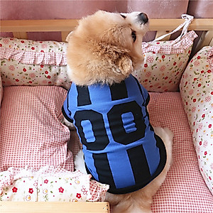 BOLUBILUY Dog Shirts Cotton T-Shirt Soft Clothes,Basic Breathable Football Bottoming Shirt for Small Cat Puppy Vest