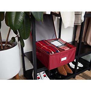 Covermates Keepsakes - Zip-Top Storage Box - Heavy Duty Polyester- Reinforced Handles - Stackable Design - Indoor Storage-Scarlett Red