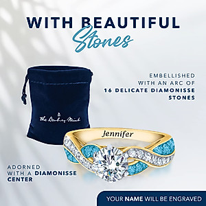 The Danbury Mint Birthstone Swirl Personalized Ring (March, 9) | Crystal Birthstone Jewelry | Birthstone Ring | Gifts for Women | #11084-0014