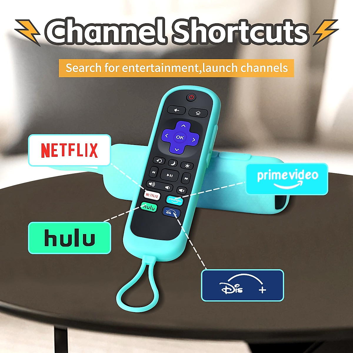 Replacement Remote Controls for Roku TV with Soft Protective Case,Compatible with TCL, Hisense, Onn, Sharp, Element, Westinghouse, and Philips Roku Series Smart TVs【Not for Roku Stick】【Pack of 2】
