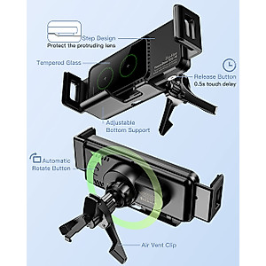 [Dual Coils] Wireless Car Charger, ZeeHoo 15W Fast Charging Auto-Clamping Car Mount, Qi Air Vent Phone Holder for Samsung Galaxy Z Fold/Flip 4 3 5G/S22/S21,iPhone 14 13 Pro Max, Google Pixel 6 Pro