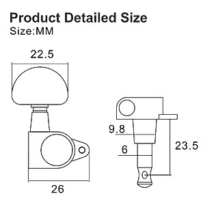 SAPHUE 3L3R Guitar tuner pegs,Straight Sealed-gear Guitar Sealed Fan-shaped Tuning Pegs Tuner Machine Heads for Acoustic Electric Guitar Guitar Parts (Chrome)