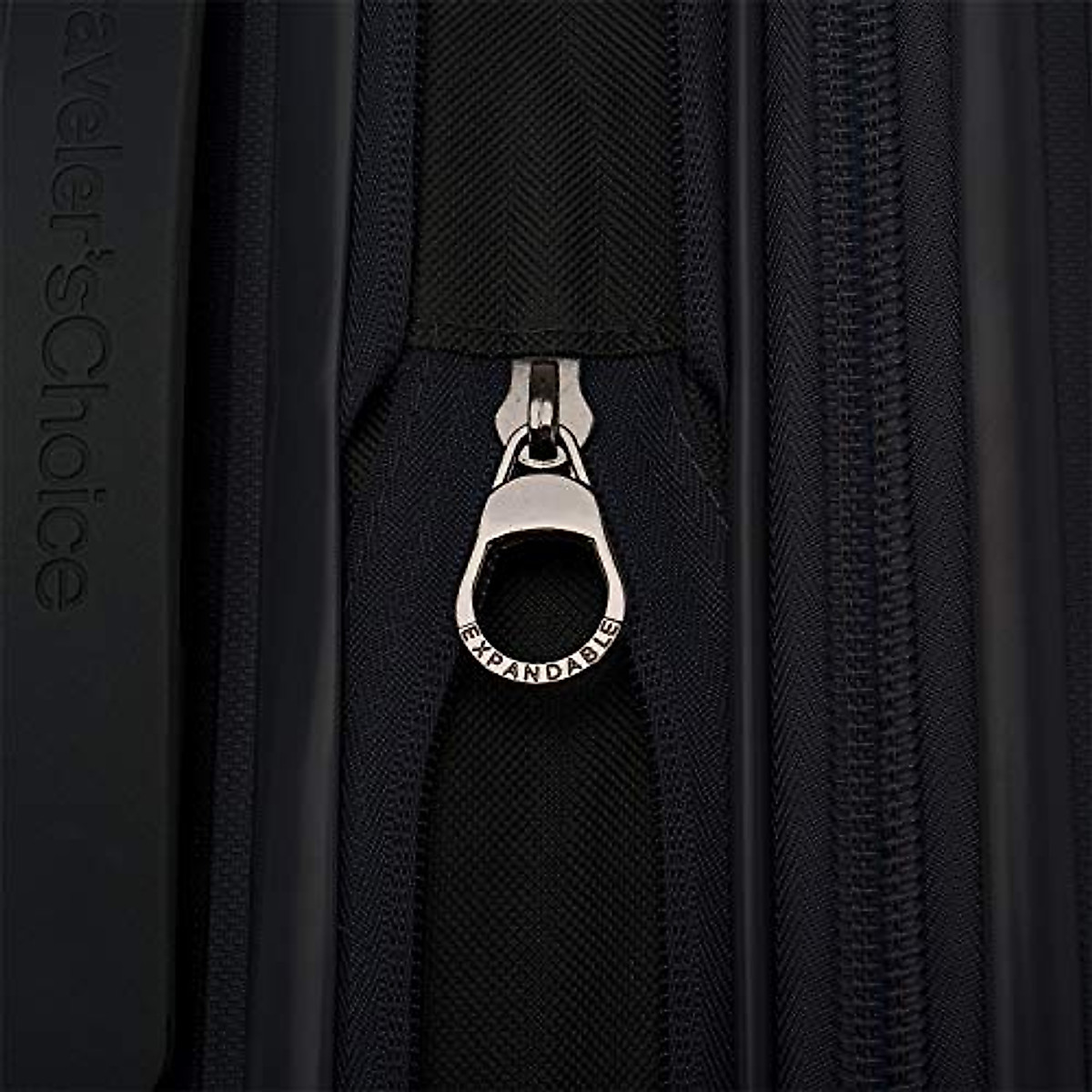 Traveler's Choice Pagosa Indestructible Hardshell Expandable Spinner Luggage, Black, Checked-Medium 26-Inch