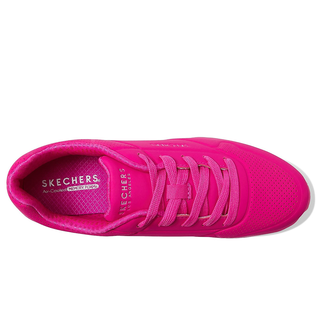 Skechers Girls Uno Ice Sneaker, Hot Pink, 2 Little Kid