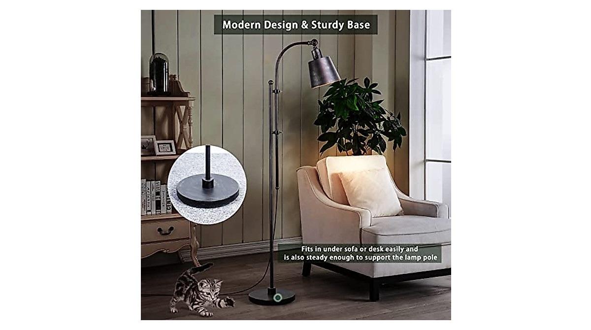 Industrial Floor Lamp, Black Standing Lamp Rustic Farmhouse Reading ...