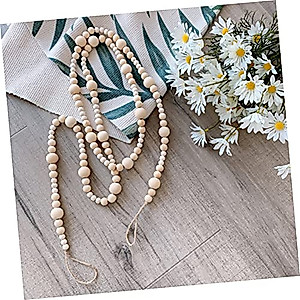 SEWACC 4 Pcs Children's Room Pendant Kids Household Decor Farmhouse Beads Nativity Decor Wall Vase Door Wood Crafts for Kids Creative Wood Beads Pendant Christmas Tree Tray Natural Twine