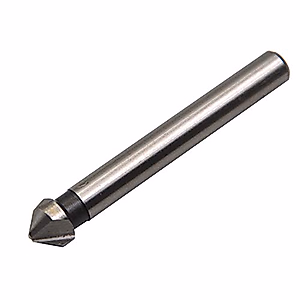 Wkstool 8mm Blade Diameter,90 Degree,Industry Chamfering Chamfer Metal Countersink End Mill Cutter Drill Bit,High Speed Steel,Deburring Tool Set (Ø8mm×6mmShank×50mmOAL, 3Flute)