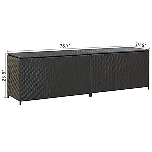 Canditree Outdoor Large Storage Box, Storage Container Poly Rattan for Garden Patio Backyard