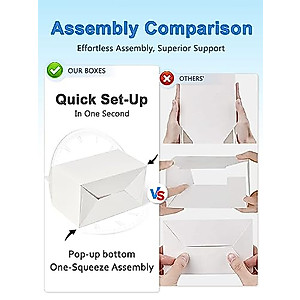 Shallive 30 Pcs White Small Party Treat Boxes, Blank Candy Cookies Gift Box DIY Favor Goodie Bags Snack Goodies Cardboard Gable Box with Handles for Kids Birthday Party Cupcakes Cocoa Bombs Baby Shower Decoration