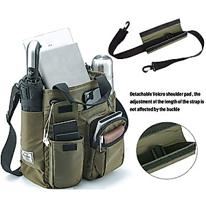 Crossbody Messenger Bag Men Waterproof Shoulder Business Work Bag Nylon with Headphone Port