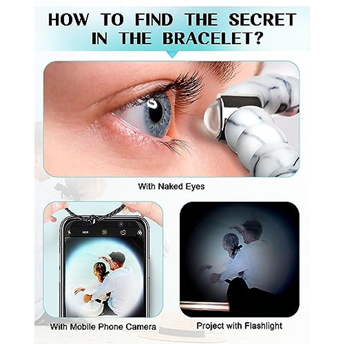 SUPHELPU Custom Bracelets with Picture inside, Customized Projection Bracelets with Personalized Photo, Anniversary Memorial Gifts for Women/Men/Family/Couple/Friend/Dog/Cat