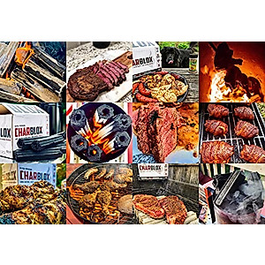 CHARBLOX Ultra Premium Grilling Charcoal Logs - 100% Natural, Lasts 5 Hours, Sustainable, for Grilling/BBQ/Smoker/Big Green Egg/Kamado/Ceramic Grill/Weber/Yakitori, Thai/Binchotan Alternative (10LB)