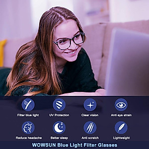 Blue Light Filter Glasses Unisex Nerd Non-prescription Clear Lens Computer Blue Light Blocking Glasses
