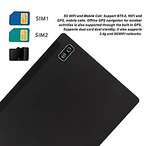 Jaerb 10.1 Inch Tablet, 100-240V Portable Tablet Octa Core Processor 8G RAM 256G ROM for Home for Travel (US Plug)