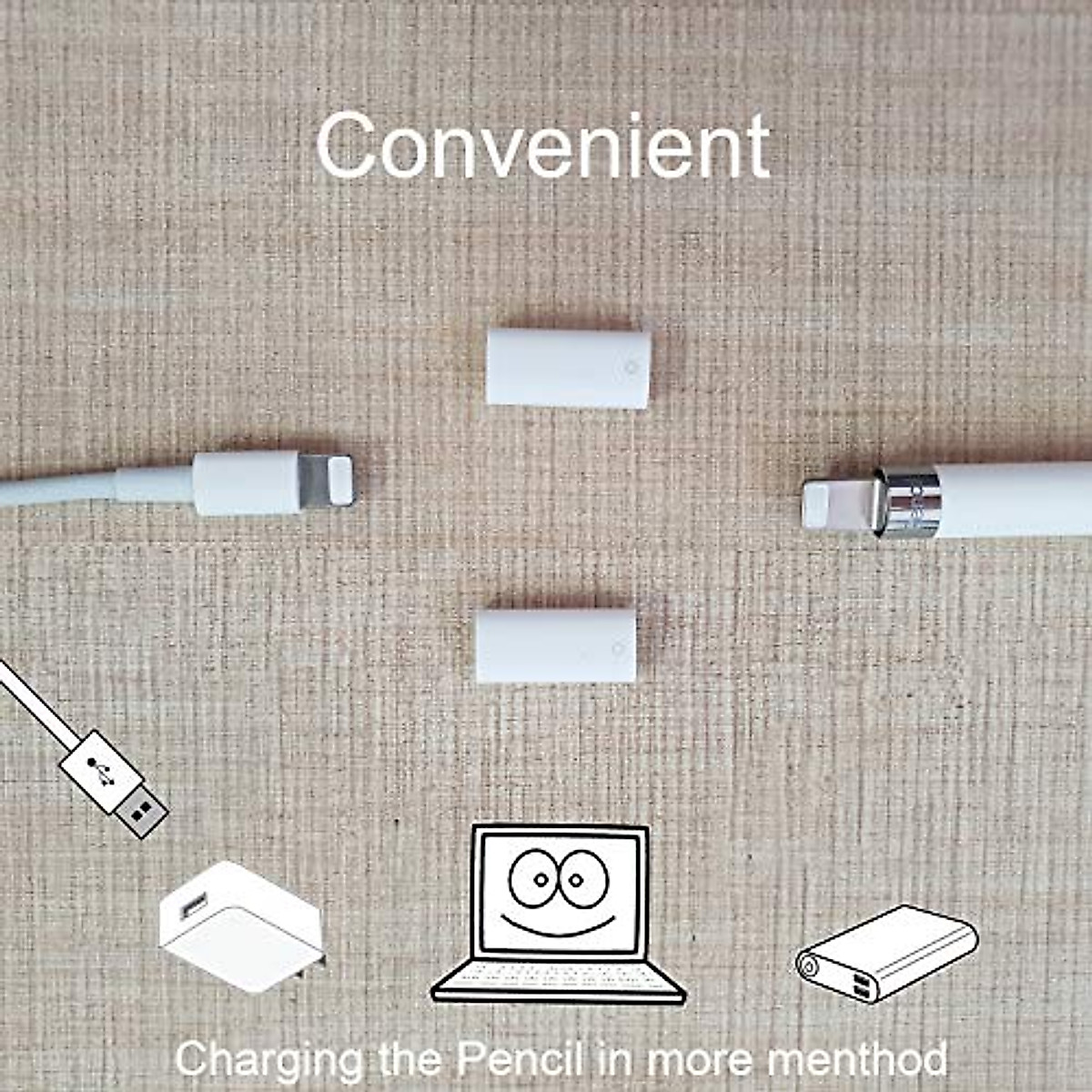 Replacement Ipencil Magnetic Replacement Caps + Charging Adapter Fits for Apple Pencil Gen 1st,Pencil Protector Cap and Charger Convertor Compatible withApple Pencil 1