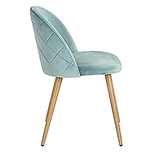 ExAchat A Set of 2/4/6 Velvet-Backed upholstered Dining Chairs with a Simple and Stylish Design, which can Perfectly Match Your Dining Room, Living Room or Bedroom. (6, Green)