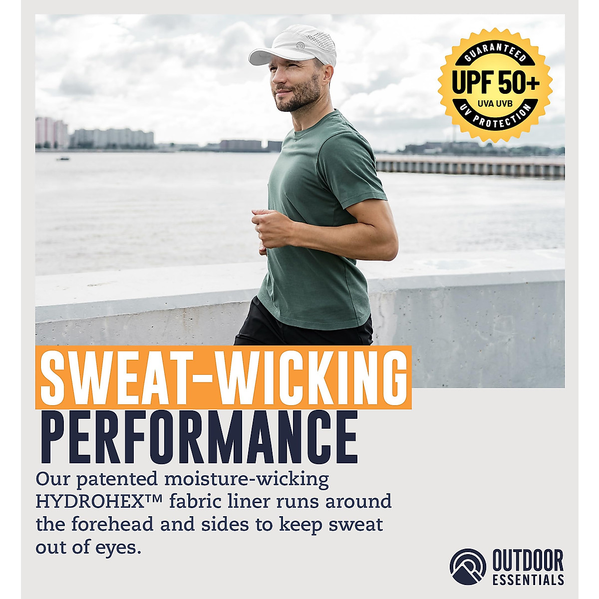 Running Hat for Men - Dry Fit Running Cap for Women, Tennis Hats, Breathable Hat, Workout Cap for Baseball,Sweat Wicking Hat White