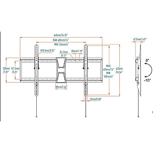 MOUNTUP UL Listed TV Wall Mount, Tilting TV Mount Bracket for Most 37-75 Inch Flat Screen/Curved TV Low Profile Wall Mount Saving Space Max VESA 600x400mm Hold up to 99 lbs Fit 16" 18" 24" Stud MU0008