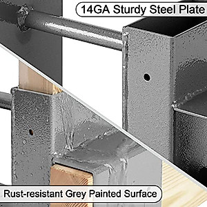 MOFEEZ Outdoor Firewood Log Storage Rack 2x4 Bracket Kit, Fireplace Wood Storage Holder, Adjustable to Any Length - Grey, Three Bases